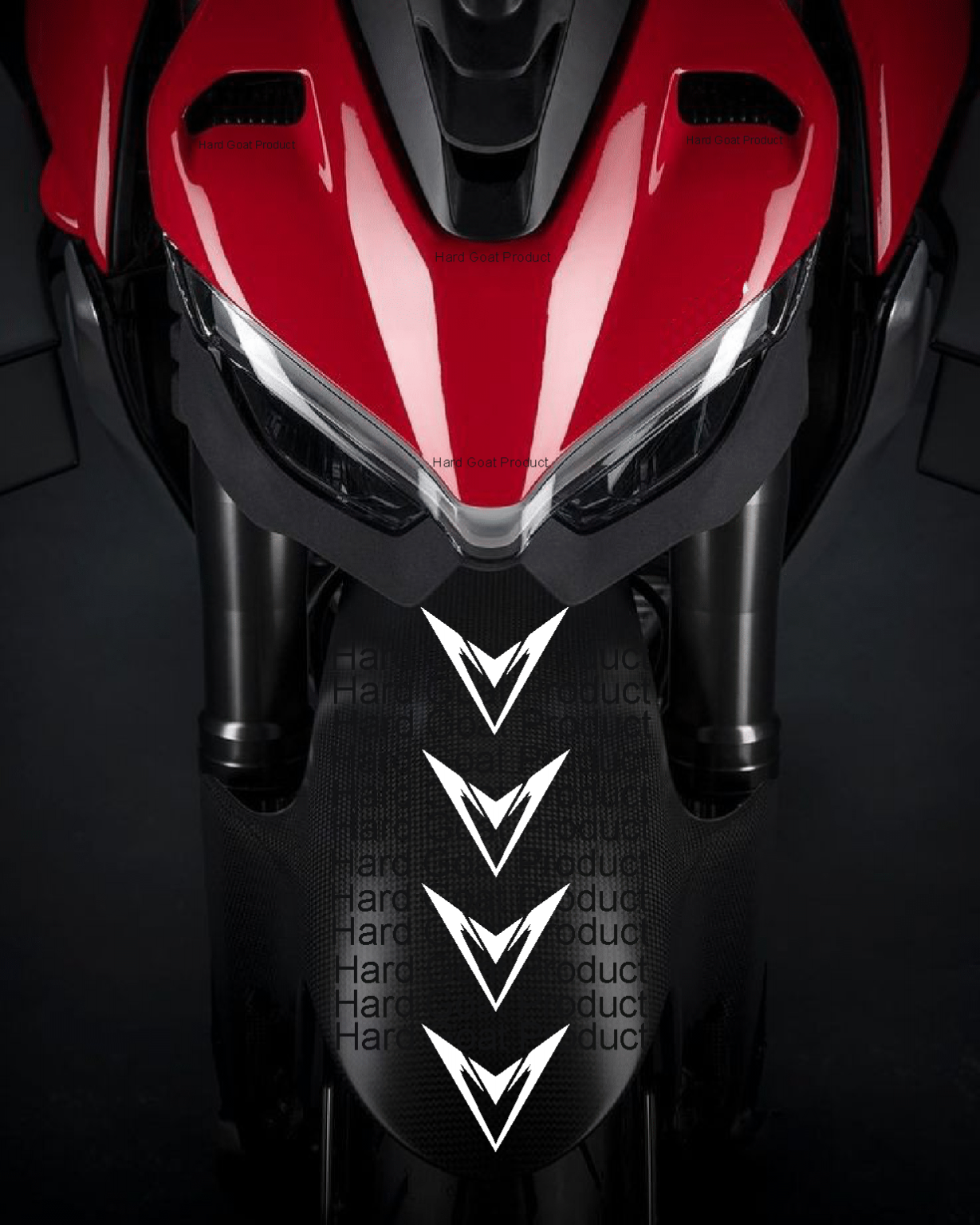 Scooty Bike Fender White Sticker (Fire Blade Style) » Hard Goat