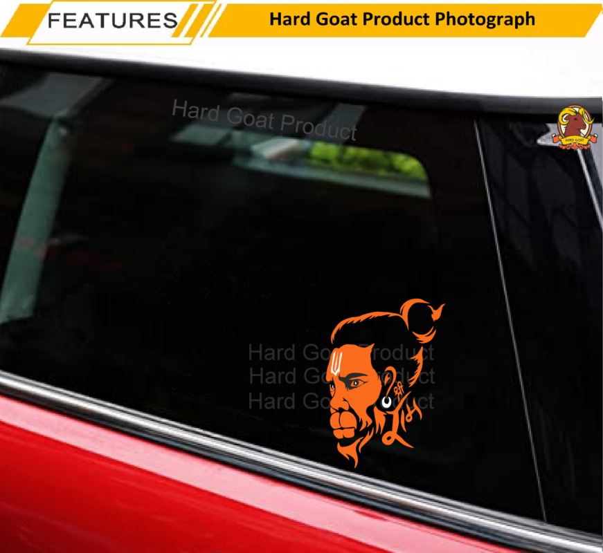 Hanuman Ji Shree Ram Dual Color (Saffron & White) Vehicle Sticker ...