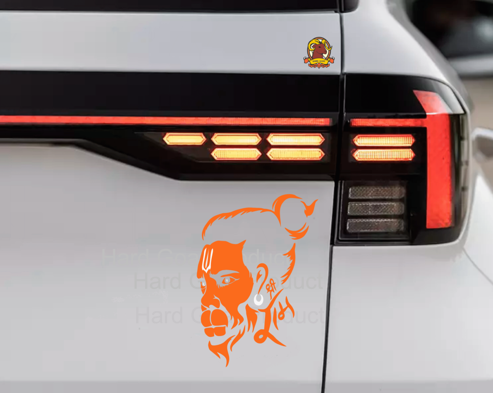 Hanuman Ji Shree Ram Dual Color (Saffron & White) Vehicle Sticker ...