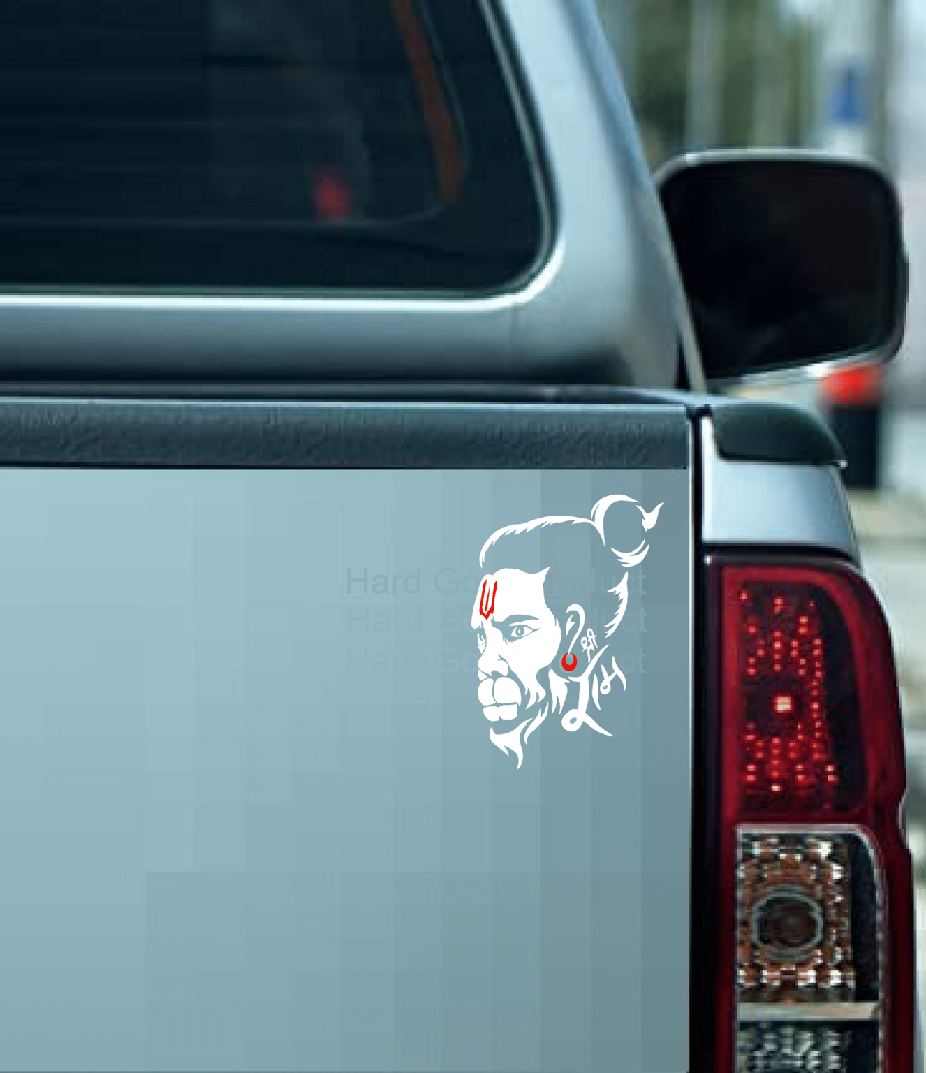White Car Bajrangbali Sticker | Elegant & Protective | [Your Brand Name]