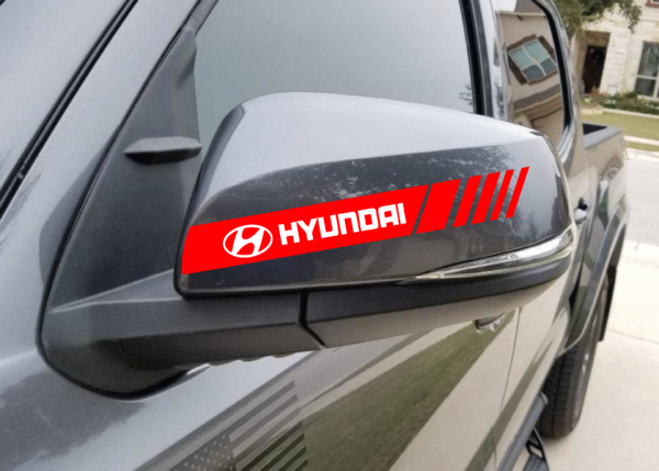 Amp Up Your Style: Hard Goat's Red Stripe Hyundai Side Mirror Stickers ...