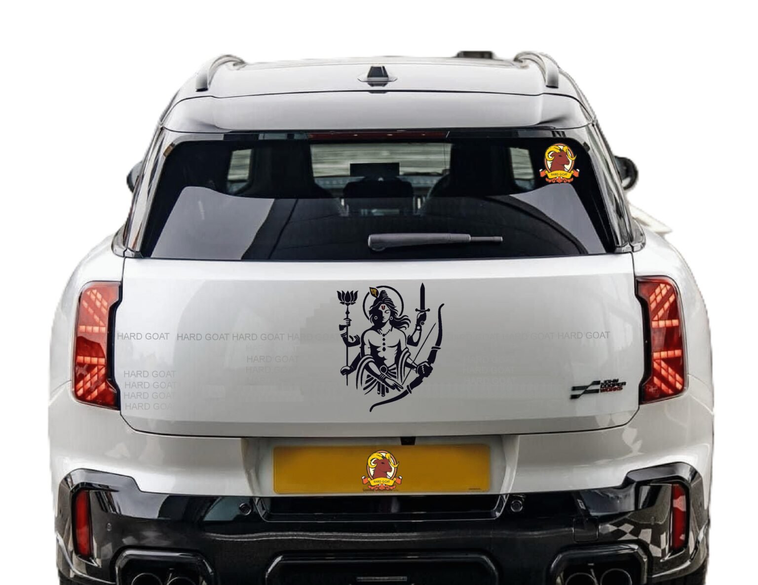 Lord Krishna Car Sticker - Vishnu Look, Black Jagannath Design | Hard Goat