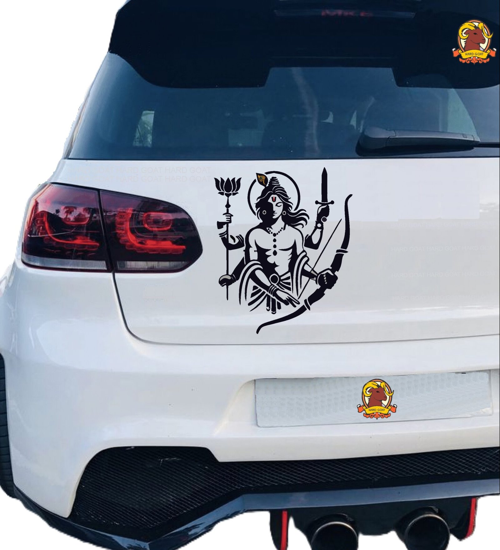 Lord Krishna Car Sticker - Vishnu Look, Black Jagannath Design | Hard Goat
